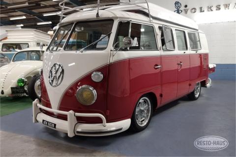 ‘64 RHD Split Screen Camper Van with Restored Harris Single-Wheel Trailer