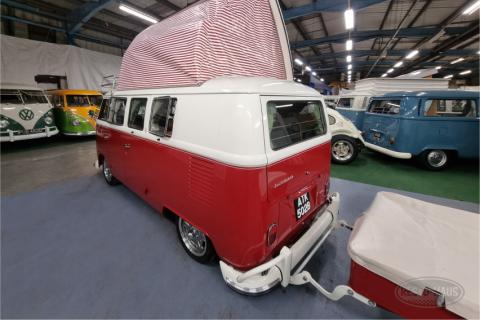 ‘64 RHD Split Screen Camper Van with Restored Harris Single-Wheel Trailer