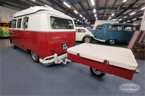 ‘64 RHD Split Screen Camper Van with Restored Harris Single-Wheel Trailer